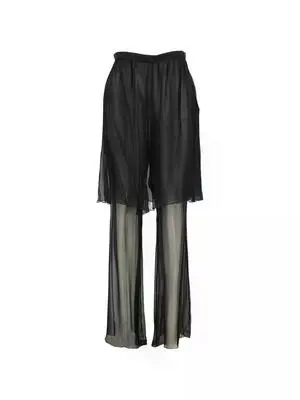 Karl Lagerfeld Silk Layered Wide-leg Trousers