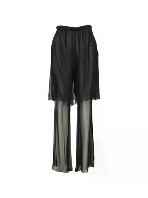 Karl Lagerfeld Silk Layered Wide-leg Trousers
