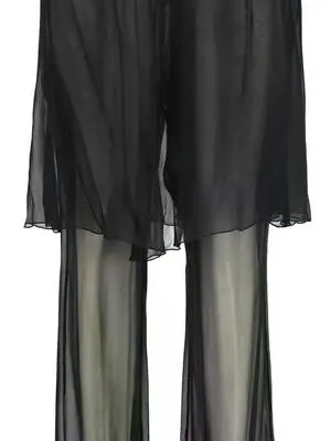 Karl Lagerfeld Silk Layered Wide-leg Trousers
