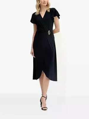 Joseph Ribkoff Buckle-detail Wrap-style Midi Dress - Blue