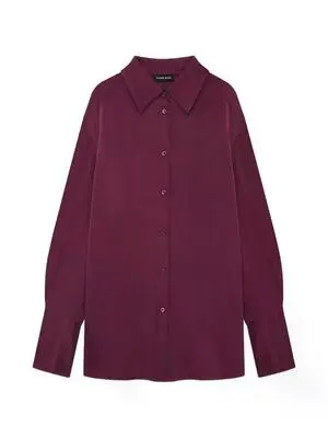 ANINE BING ANINE BING Bridget Long-Sleeve Silk Blend Shirt