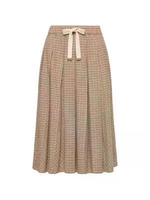 Moncler Check-pattern Pleated Mid Skirt - Neutrals