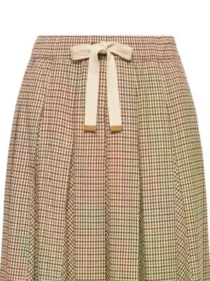 Moncler Check-pattern Pleated Midi Skirt - Neutrals