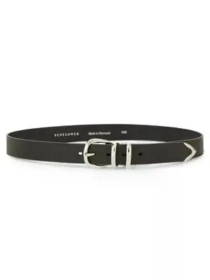 SUNFLOWER Leather Buckle-fastening Belt - Black