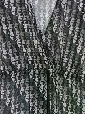 Karl Lagerfeld Monogram Print V-neck Maxi Dress