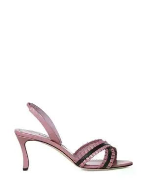 Manolo Blahnik Volusan Ruffled Slingback Sandals
