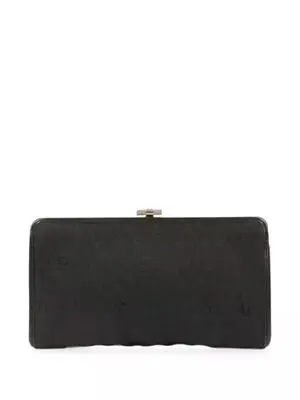 Dior 1980s Monogram Clasp Clutch Bag - Black