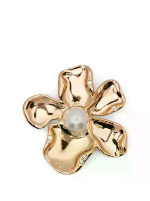 SELF-PORTRAIT Flower Zirconia And Faux Pearl Earrings