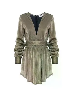 CUANNA Aliana Plissé Mini Dress - Gold