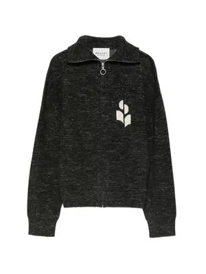 MARANT ETOILE Koxy Logo-intarsia Zip-up Sweater - Black