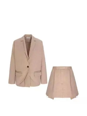 CUANNA Doubleyou Frayed-edge Suit - Neutrals