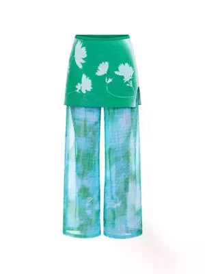 Ph5 Floral-print Layered-panel Trousers