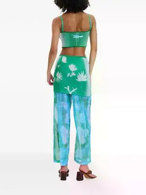 Ph5 Floral-print Layered-panel Trousers