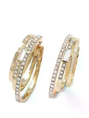 Dkny Crystal-embellished Hoop Earrings - Gold