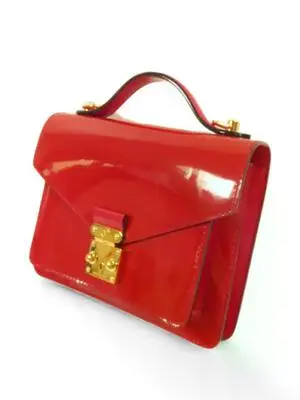LOUIS VUITTON 2012 Bb Monceau Vernis-leather Crossbody Bag - Red