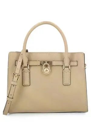 Michael Kors Hamilton Logo-padlock Pebbled-leather Tote Bag