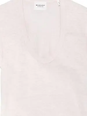 MARANT ETOILE Zankou Deep V-neck Short-sleeve T-shirt - Pink