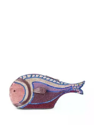 Staud Pesce Bead-embellished Clutch Bag - Purple