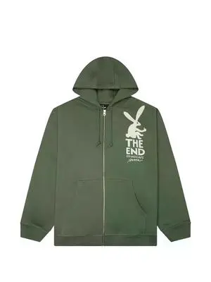 PARRA End The Bunny Graphic-print Zip-up Hoodie - Green