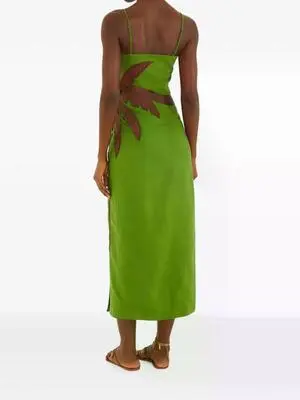 Farm Rio Palm-tree Cut-out Midi Dress