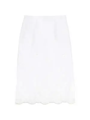 Altuzarra Embroidered Scalloped-hem Skirt - White