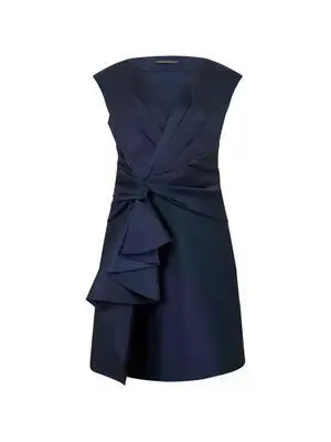 Alberta Ferretti Draped Ruffled Mini Dress - Blue
