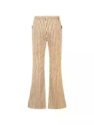 Alberta Ferretti Striped Flared Trousers - Neutrals