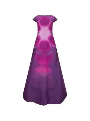 Alberta Ferretti Gradient-effect Cap-sleeve Maxi Dress - Purple
