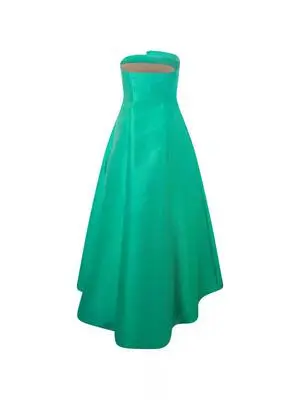 Alberta Ferretti Draped Pleated Maxi Dress