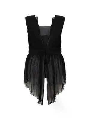 Alberta Ferretti Pleated Silk-chiffon Top