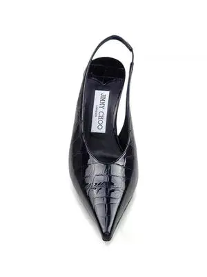 JIMMY CHOO Isa Croc-effect Slingback Pumps