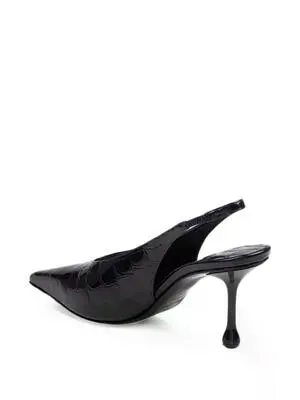 JIMMY CHOO Isa Croc-effect Slingback Pumps