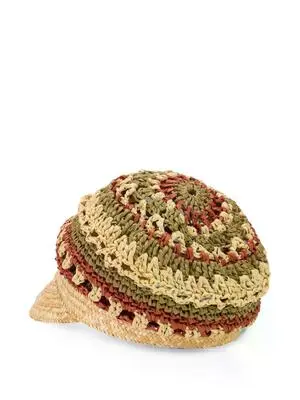 Alberta Ferretti Woven-design Peaked Hat