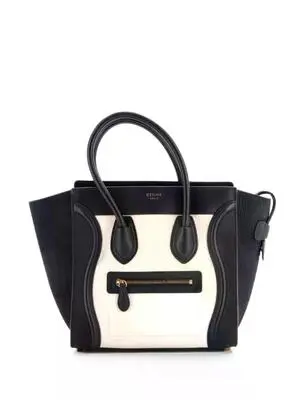 Celine Bicolor Luggage Bag Leather Micro Tote Bag