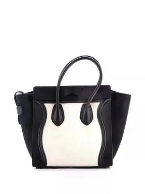 Celine Luggage Bag Leather Micro Tote - White