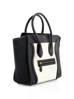 Celine Luggage Bag Leather Micro Tote - White