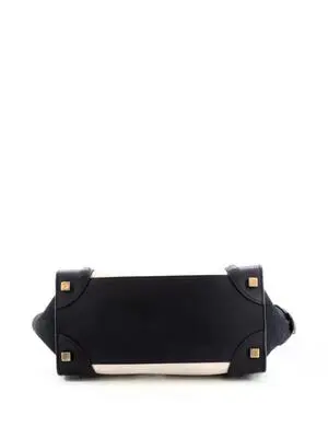 Celine Luggage Bag Leather Micro Tote - White