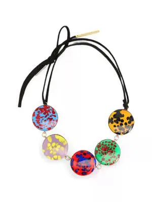 Dries Van Noten Hand-painted Pendant Necklace - Gold