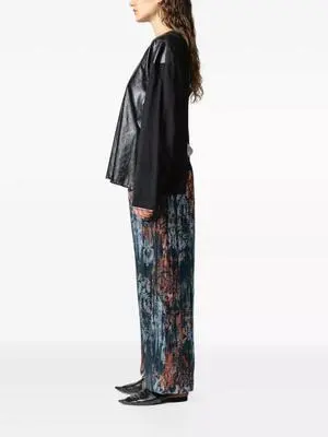 MULLER OF YOSHIOKUBO Wide Leg Damask Pattern Drawstring Pants