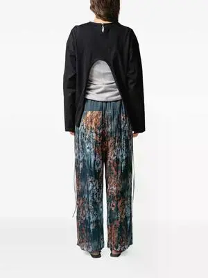 MULLER OF YOSHIOKUBO Wide Leg Damask Pattern Drawstring Pants