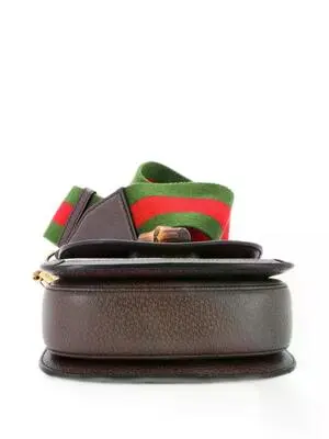 Gucci Bamboo 1947 Top Handle Bag Jumbo Gg Canvas Mini Crossbody Bag - Brown