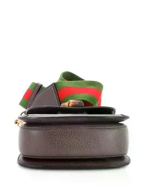 Gucci Bamboo 1947 Top Handle Bag Jumbo Gg Canvas Mini Crossbody Bag - Brown