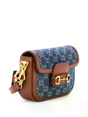 Gucci Horsebit 1955 Gg Denim Mini Shoulder Bag