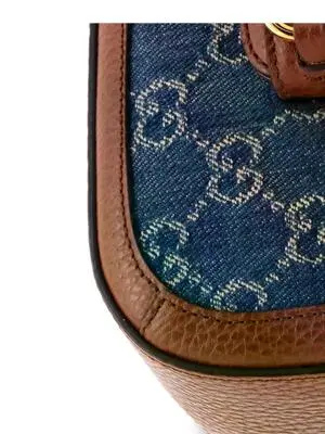 Gucci Horsebit 1955 Gg Denim Mini Shoulder Bag