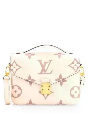 LOUIS VUITTON Pochette Metis Bicolor Monogram Empreinte Giant Crossbody Bag - Neutrals