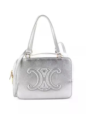 Celine Celine Cuir Triomphe Folded Cube Bag Leather Shoulder Bag Silver