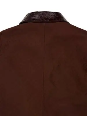 Casablanca Logo Jacquard Leather Collar Jacket