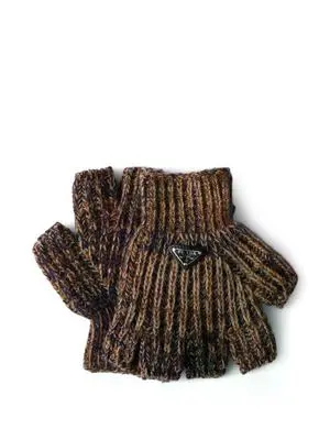 Prada Wool And Cashmere Gloves - Brown
