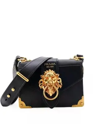 Prada Animalier Cahier Leather Small Crossbody Bag