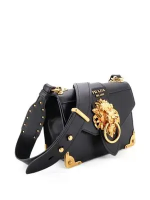 Prada Animalier Cahier Leather Small Crossbody Bag